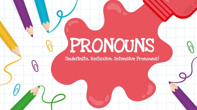 Indefinite pronouns powerpoint | PPT