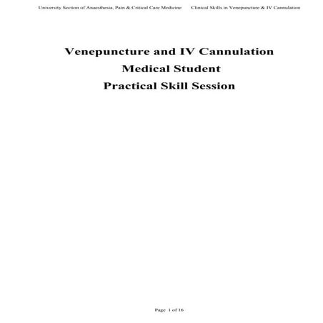 Iv cannulation sites | PDF