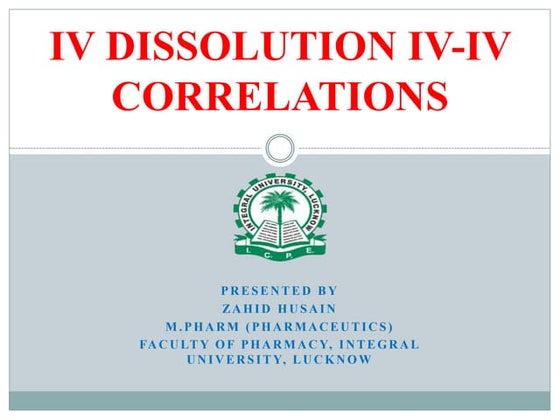IN VITRO - IN VIVO CORRELATION | PPTX