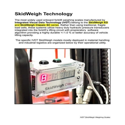 Advanced Forklift Weighing System: IVDT SkidWeigh Plus ED3 Features and ...