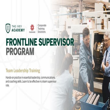 Ivey Frontline Supervisor Program Overview | PPT