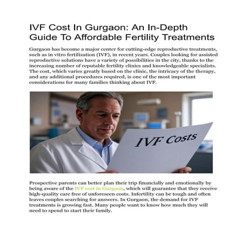 IVF Cost In Gurgaon_ An In-Depth Guide To Affordable Fertility ...