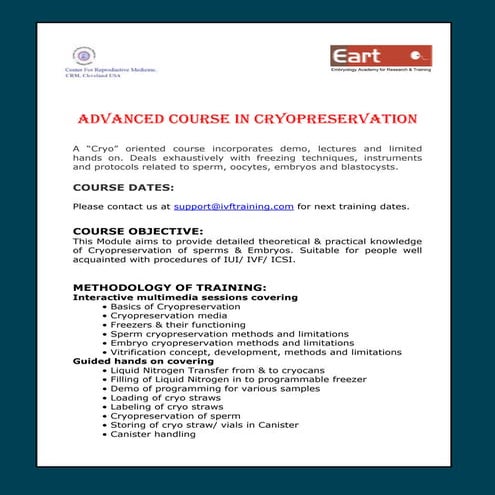 Training in Embryology | PDF