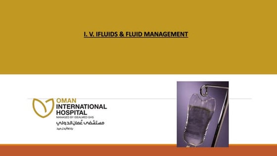 IV FLUIDS, TYPES AND CLASSIFICATION pptx | PPTX | Blood Disorders ...
