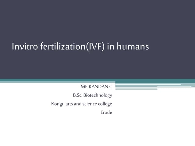In vitro fertilization | PPTX