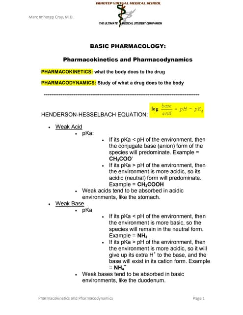 Pharmacokinetics lecture notes pharmacology | DOCX | Digestive ...
