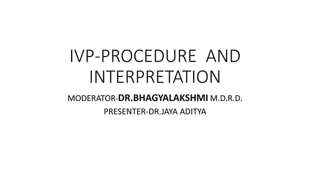 INTRAVENOUS UROGRAPHY INDICATIONS CONTRAINDICATIONS | PPTX