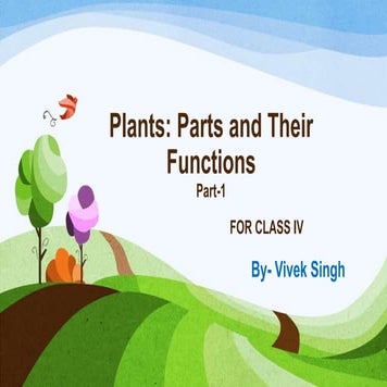 Plants: Parts and Their Functions Part-1 FOR CLASS IV | PPTX