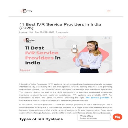 Best IVR Service Providers in India- The Telephony Co | PDF