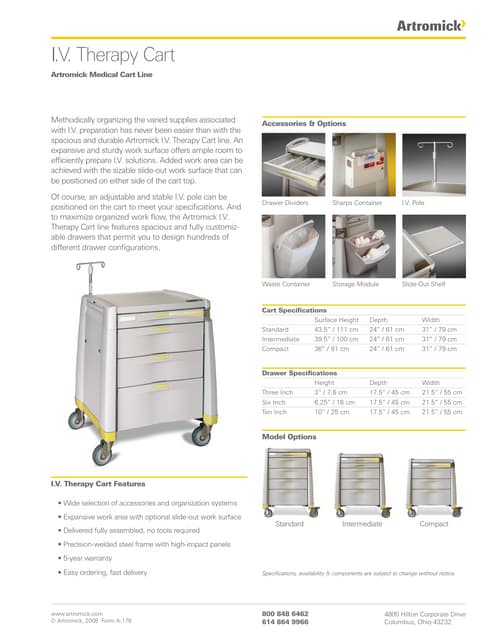 Artromick Ltc Ud Medication Cart Brochure for Hospital Computing Solu…