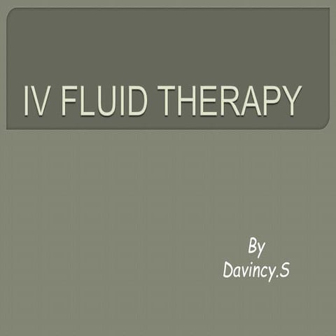 Intravenous therapy | PPTX