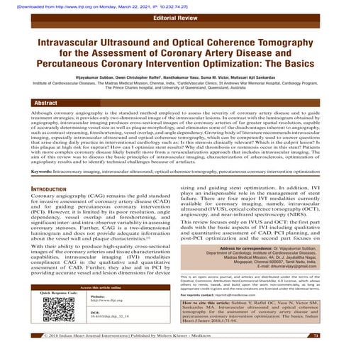 Optical Coherence Tomography Vs Ivus