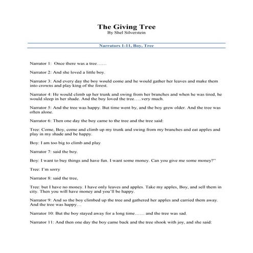 Book The Giving Tree Words