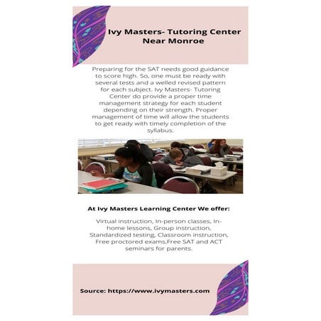 Ivy masters tutoring cemter near monroe | PDF | Education