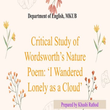 I Wandered Lonely as a Cloud | PDF