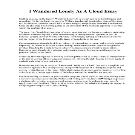 I Wandered Lonely As A Cloud Essay.pdf