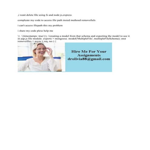 I Want Delete File Using Fs And Node Js Express Compleate My Code Tdocx