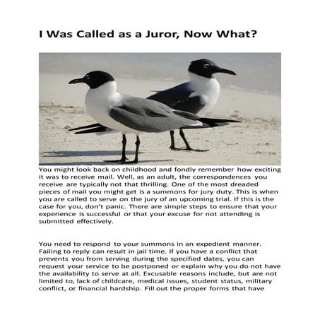 I was called as a juror, now what | PDF