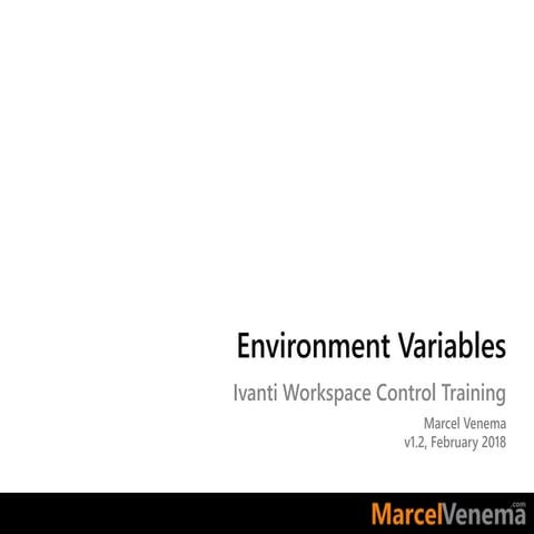 Workspace Control Environment Variables | PPTX