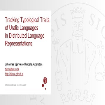 Tracking Typological Traits of Uralic Languages in Distributed Language Representations | PDF