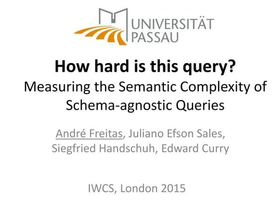 On the Semantic Mapping of Schema-agnostic Queries: A Preliminary Study ...