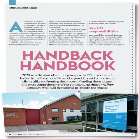 IWFM PFI Handback Handbook setting out issues to consider | PDF