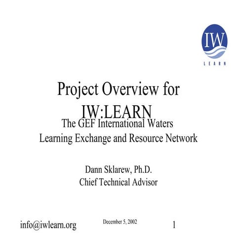 IW:LEARN - Project Overview Presentation | PPT