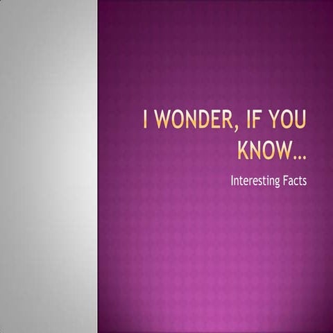 I wonder, if you know | PPTX