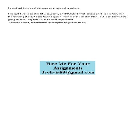 I would just like a quick summary on what is going on here .pdf | Genetics | Science