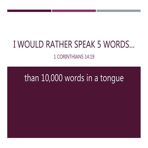I would rather speak 5 words | PPT