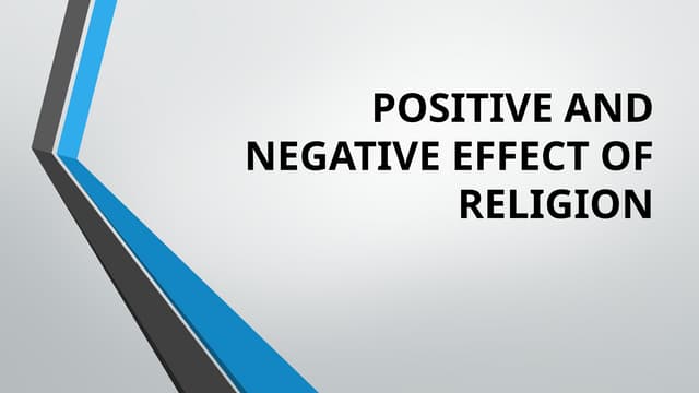 Positive and negative effects of religion | PPTX