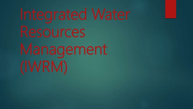 Water Resource Planning & Management Models | PPTX