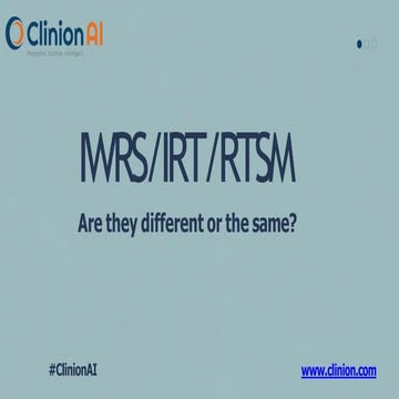 IWRS vs IRT vs RTSM | PPTX