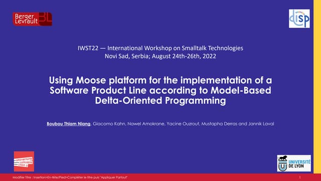 Using Moose Platform For The Implementation Of A Software Product Line According To Model Based