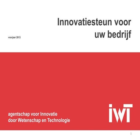 Innovatiesteun voor uw bedrijf | PPTX
