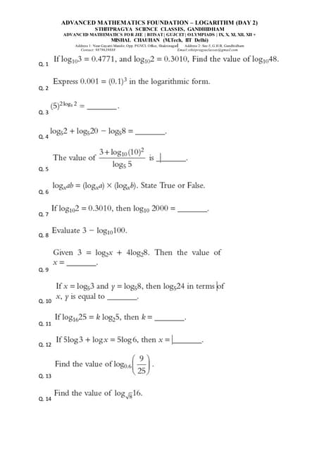 Logarithm Practice Worksheets Rewriting Logarithms Worksheets