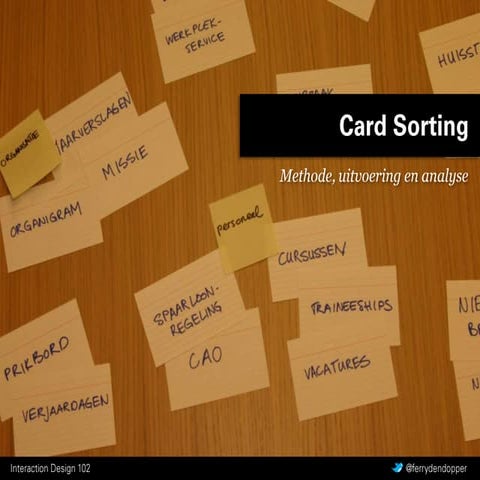 CMD Interaction Design - Y1 Q2 les 2 - Card Sorting | PPT