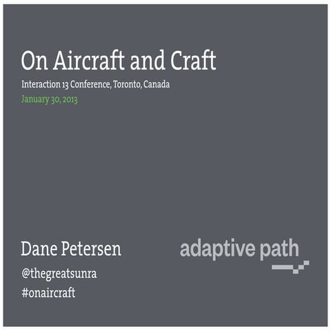 On Aircraft and Craft | PPT