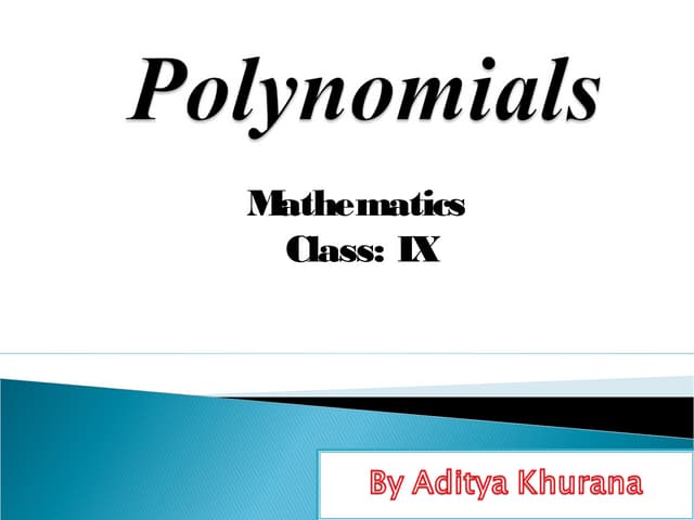 Polynomial function | PPTX