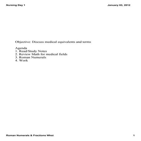 Roman Numer fractions | PDF