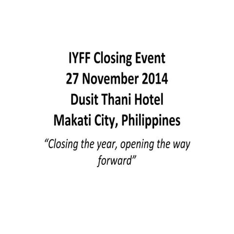 IYFF Closing Event | PPT