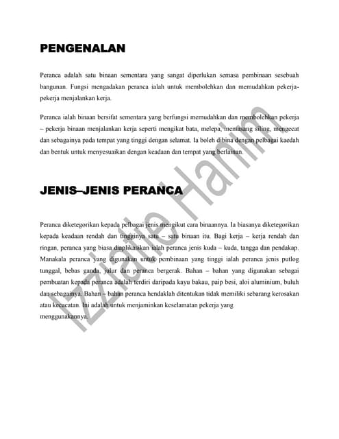 Konstruksi Bangunan : Perancah (Scaffolding) | PPT