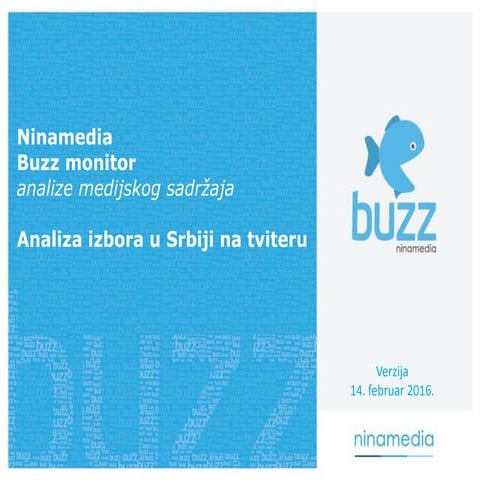 Izbori na tviteru Buzz monitor by ninamedia 15. feb 2016. | PPT