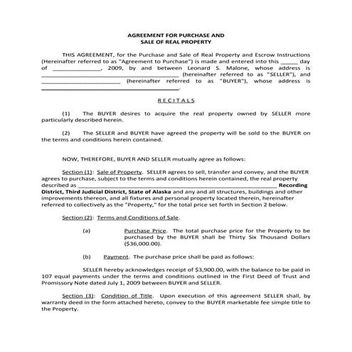 Sample purchase sale agreement | DOC