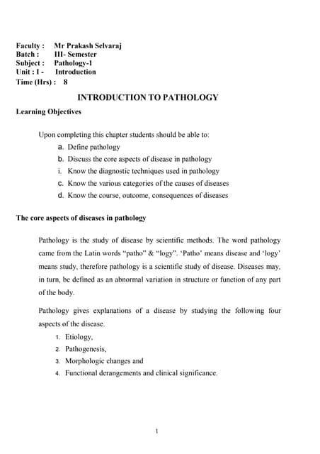 Introduction to pathology : Cell Injury | PPT