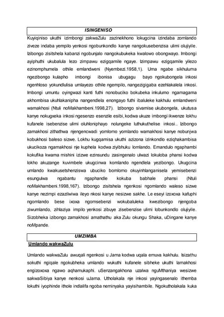 Poems written in Zulu (Izinkondlo) | PPTX