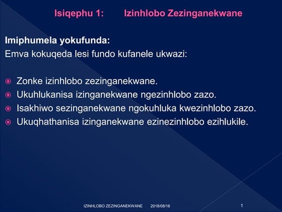 Izinguquko zemisindo uma silwangisa, singwaqazisa nalapho sinkankazisa ...