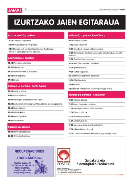 Santixako jaiak jaiak pdf | PDF
