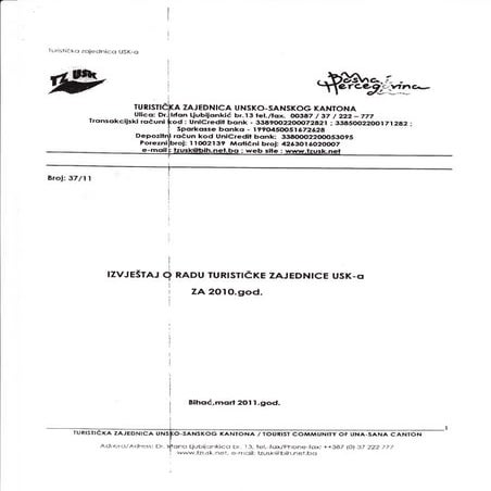 Izvjestaj o radu TZUSKa | PDF