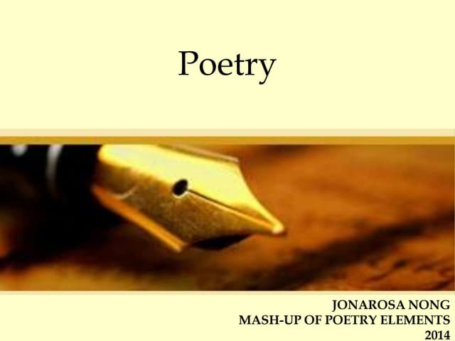 Grade 9 Poetry and its Basic Elements | PPTX